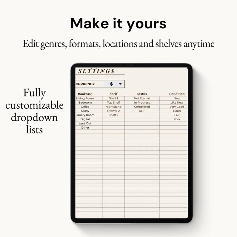 Media Collection Tracker Google Sheets | Track Books Movies Music ...
