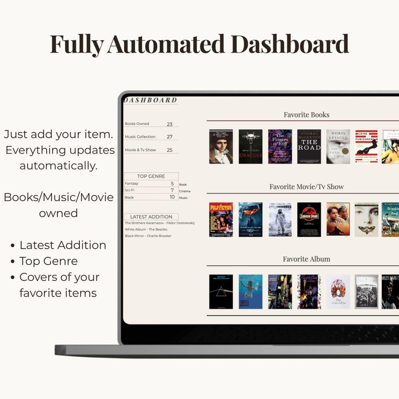 Media Collection Tracker Google Sheets | Track Books Movies Music ...