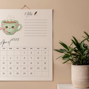 2026 A6 Coffee Theme Calendar | Printable Monthly Desk & Wall Calendar ...