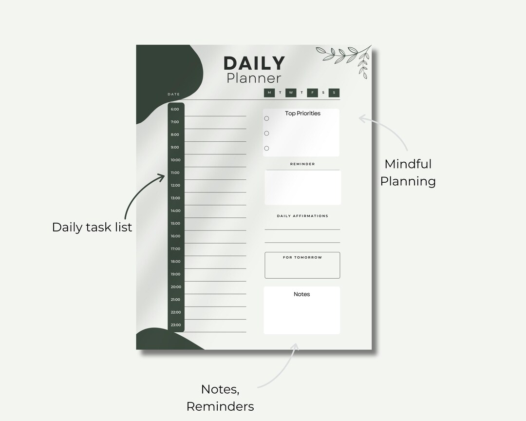 Minimalist Digital Planner • Undated Daily, Weekly, Monthly (printable ...