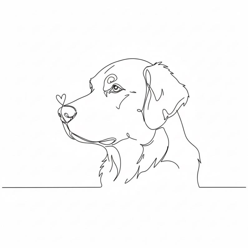Minimalist Pet Line Art PNG • Subtle Pet Memorial Art • Line Drawing ...