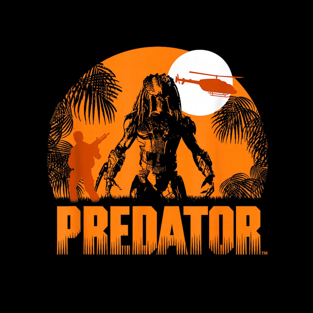Predator Haunt Silhouette PNG – Iconic Big Chest Poster Style (instant ...