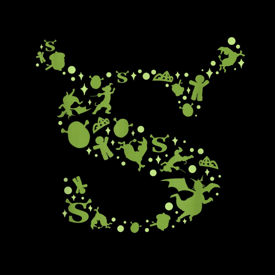 Shrek Character Silhouettes Iconic S Logo PNG – Minimalist Shrek Design ...