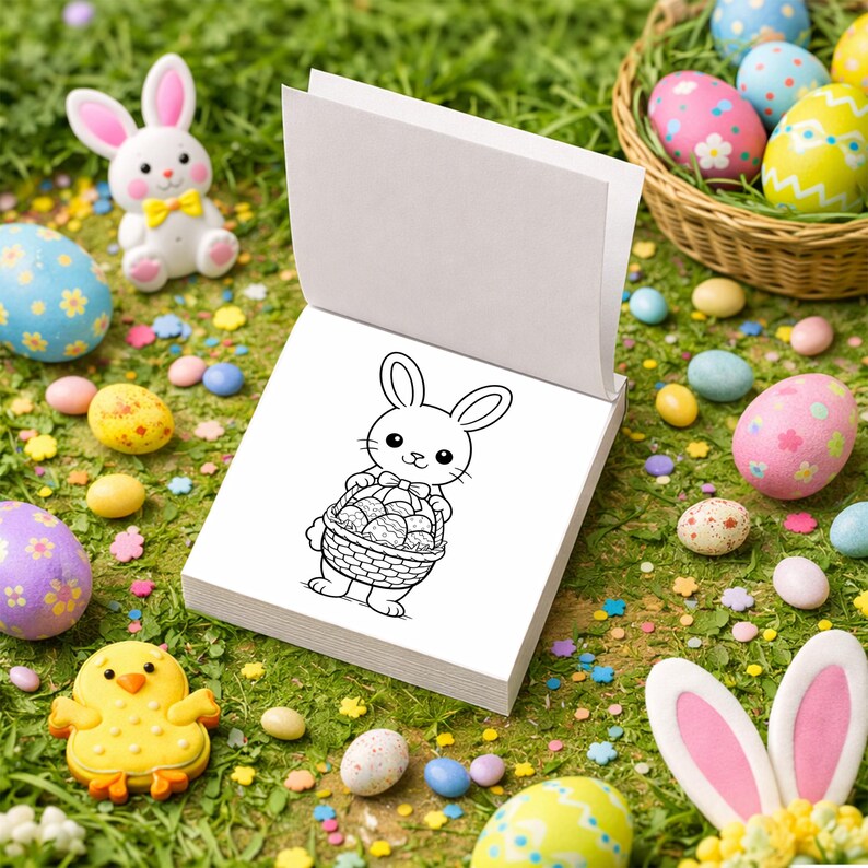 Easter Bunny and Friends Mini Coloring Book: 50 Pages, Travel Size - Etsy