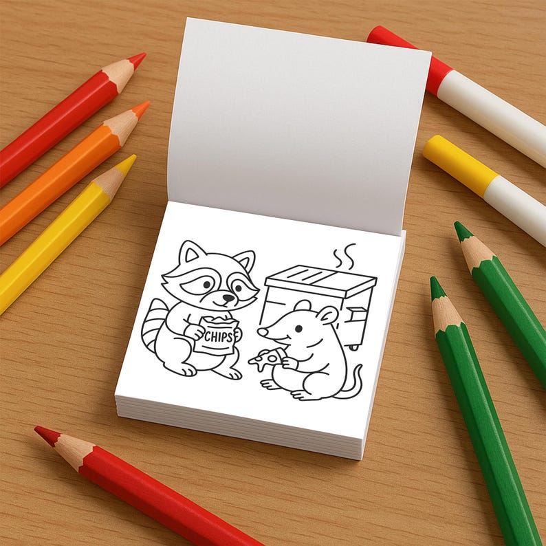 Raccoons & Dumpster Fires Mini Coloring Book: 50 Pages Travel Size - Etsy