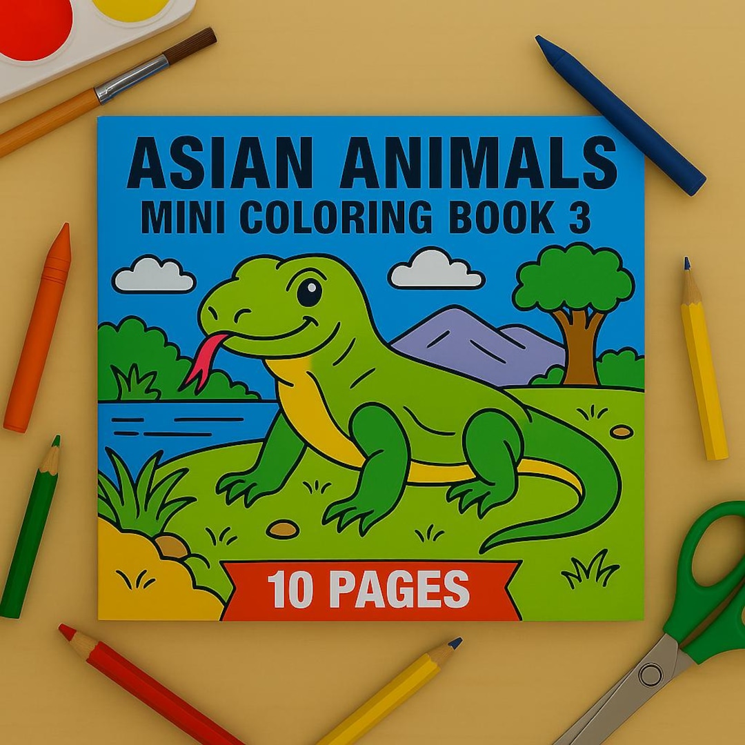 Asian Animals Coloring Pages – Mini Bundle 3 | Printable Coloring Book ...