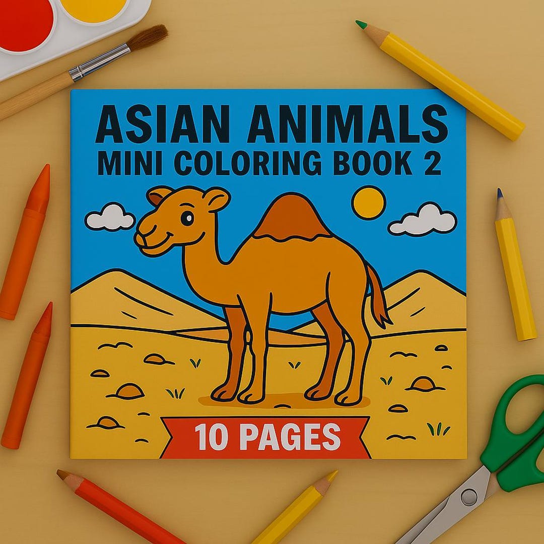 Asian Animals Coloring Pages – Mini Bundle 2 | Printable Coloring Book ...
