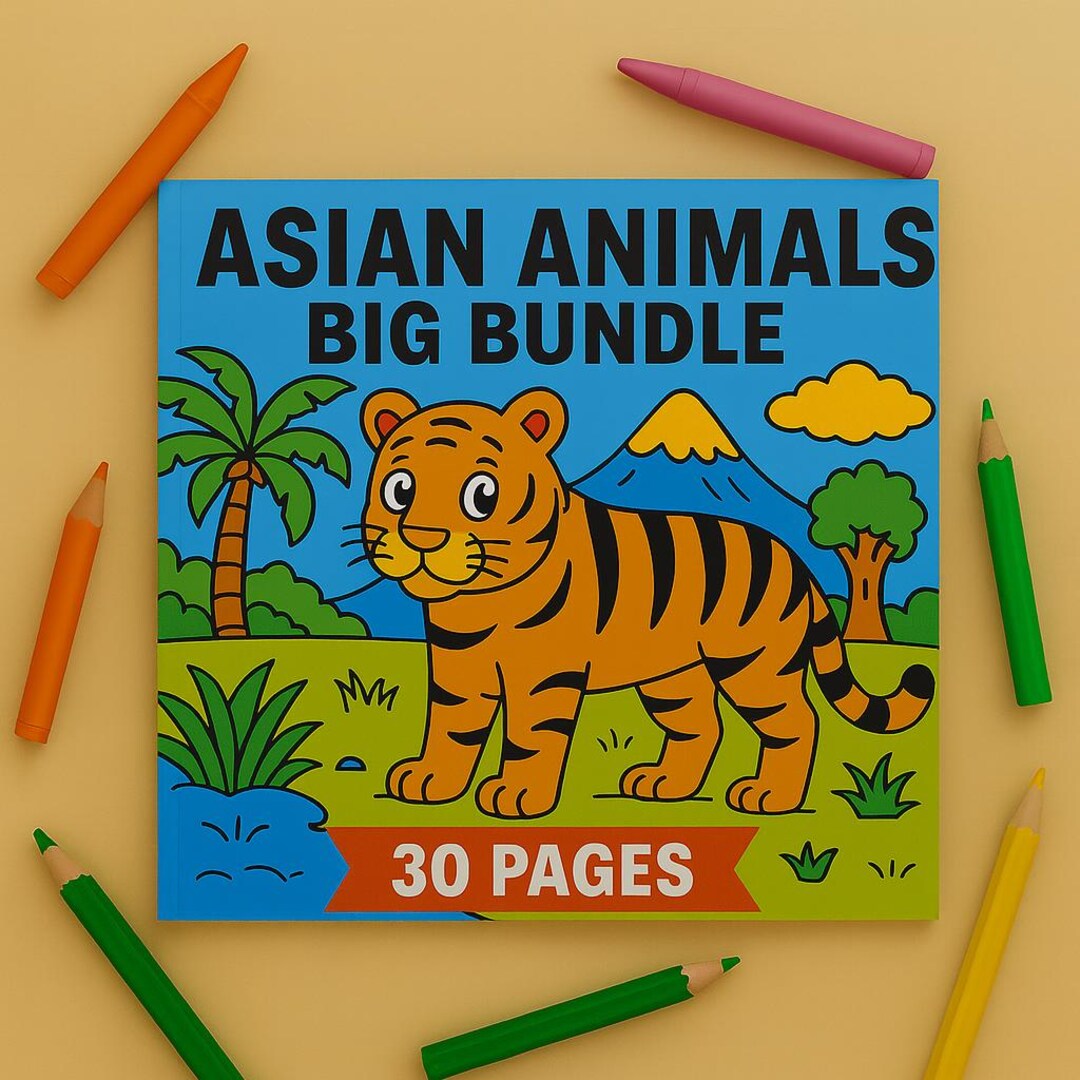 Asian Animals Coloring Pages – Big Bundle | Printable Coloring Book ...