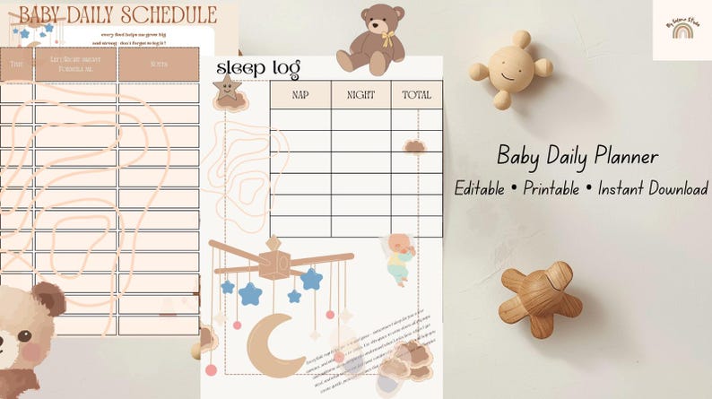 Baby Care Tracker Printable and Canva Editable Daily Planner - Etsy