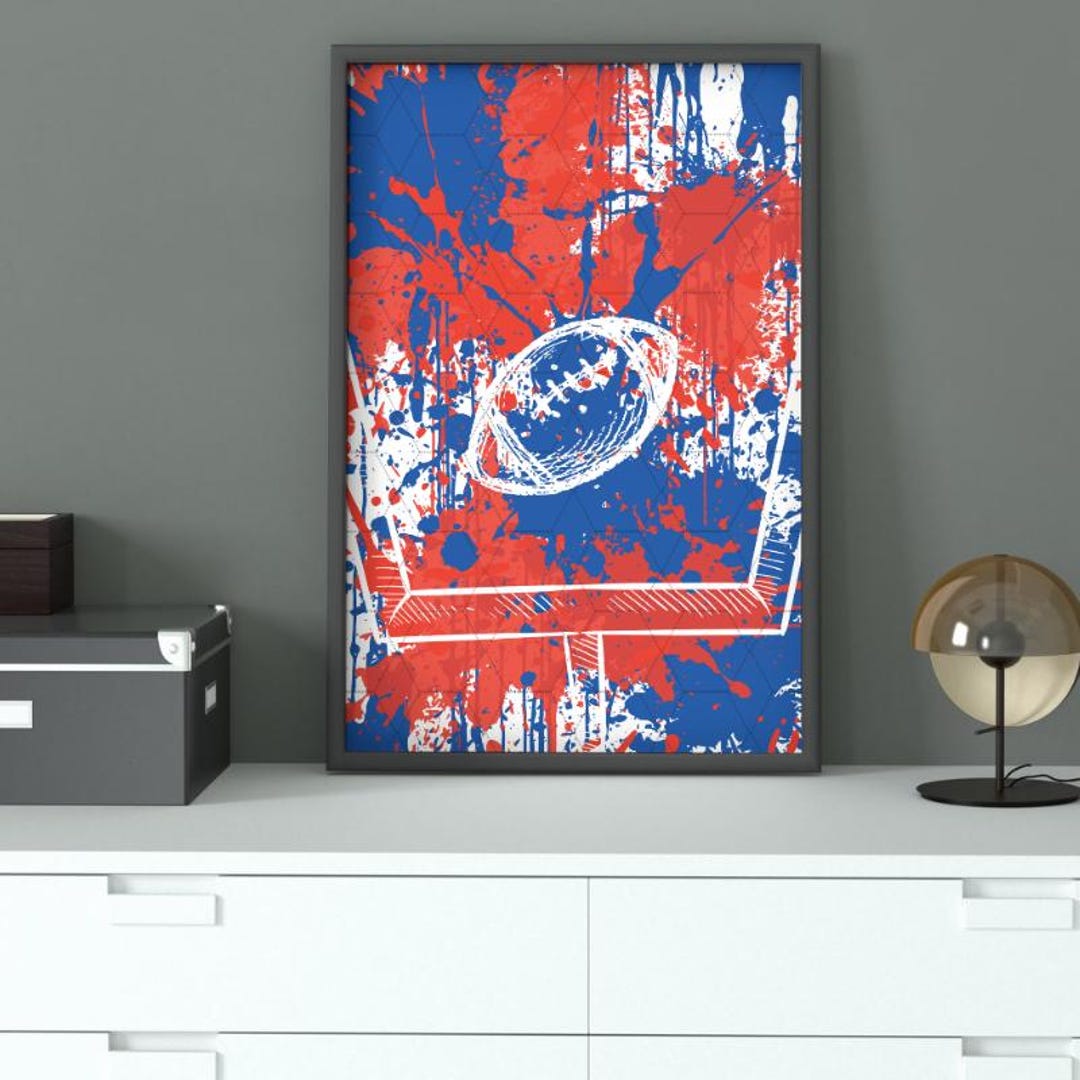 Buffalo Bills Paint Splatter Football Poster | Man Cave Art (digital ...