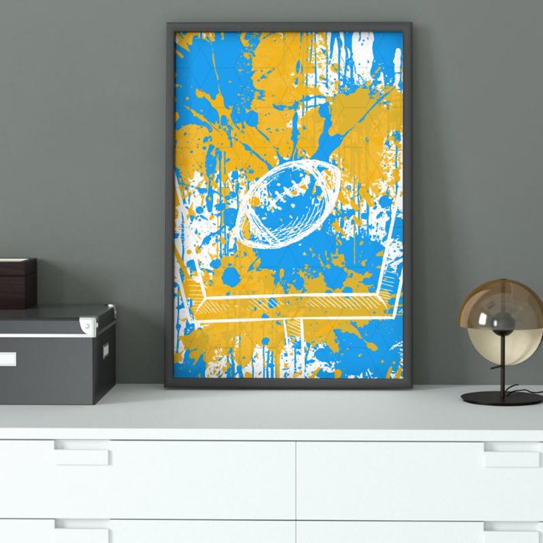 Los Angeles Chargers Paint Splatter Art | Football Man Cave Poster ...