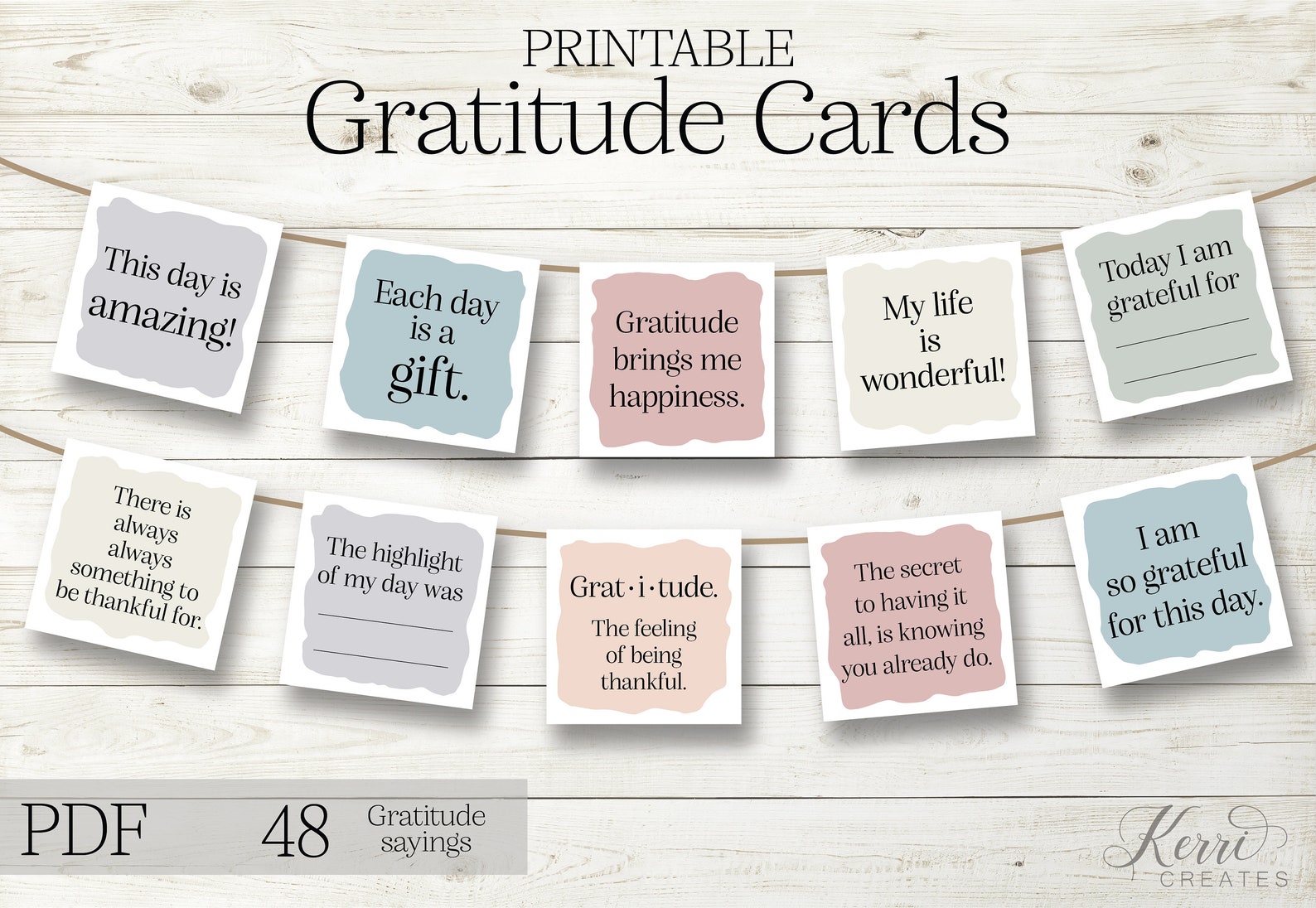 Gratitude Cards. Gratitude Jar. Thankful Cards. Daily Mantras. - Etsy
