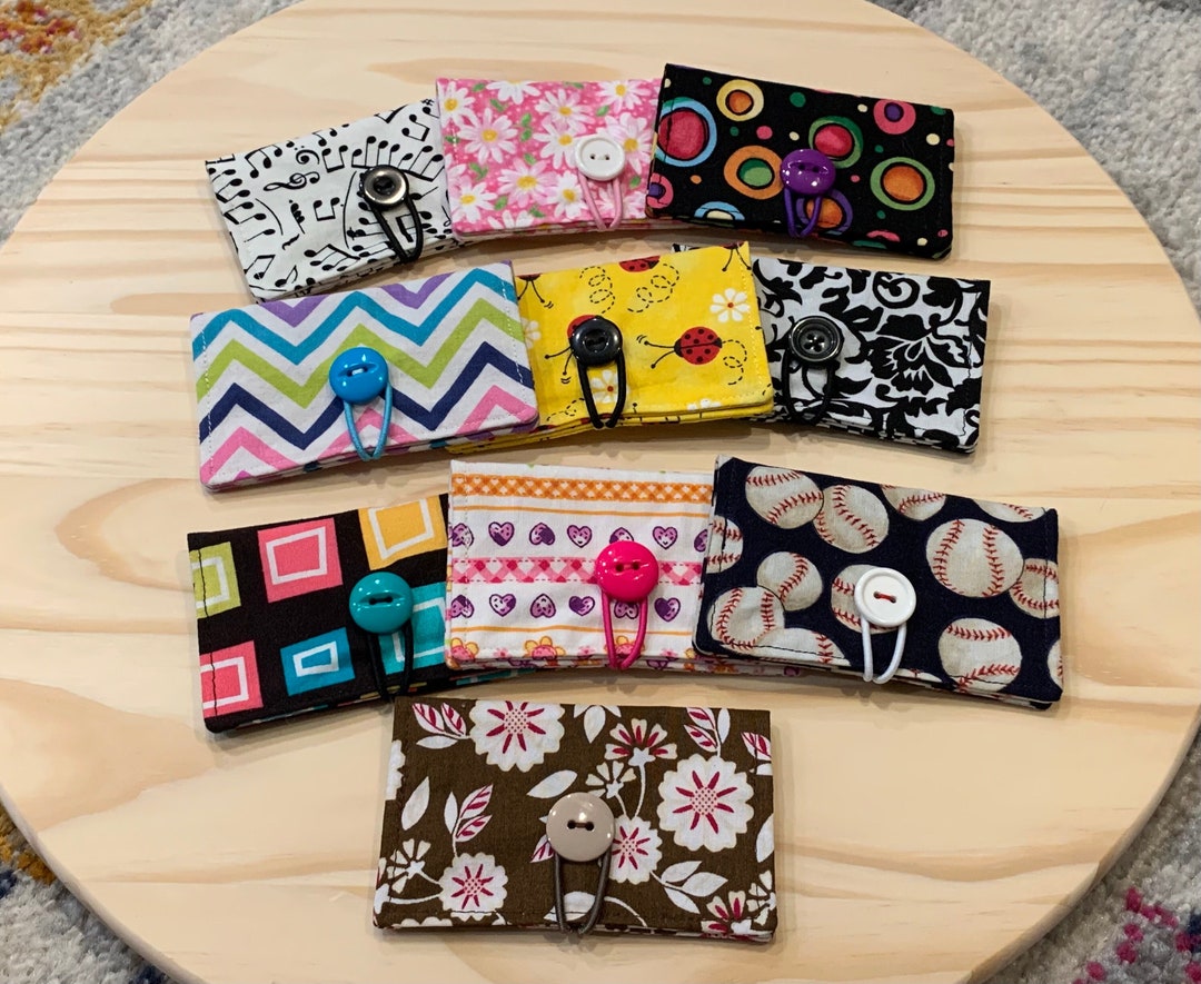 Fabric Mini Wallet With Closure. Business Card Holder. Gift Card Holder ...