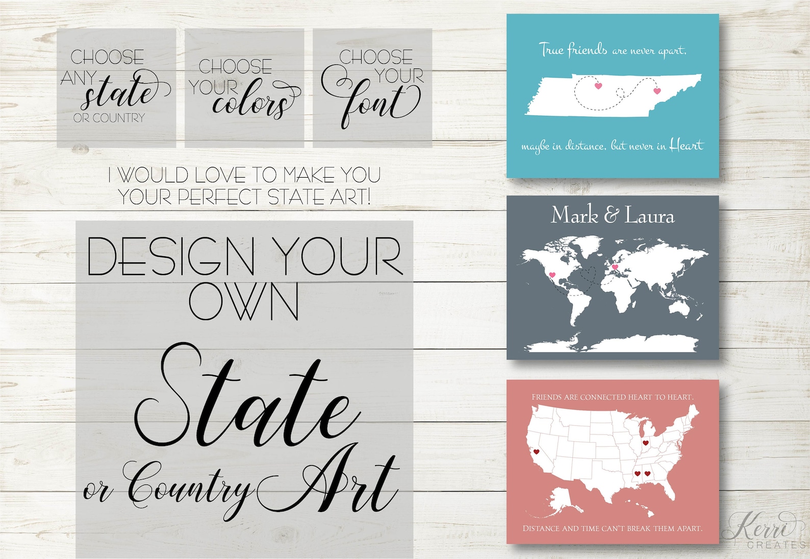 Design Your Own State Art or Country Art. Map Print. Custom State or ...