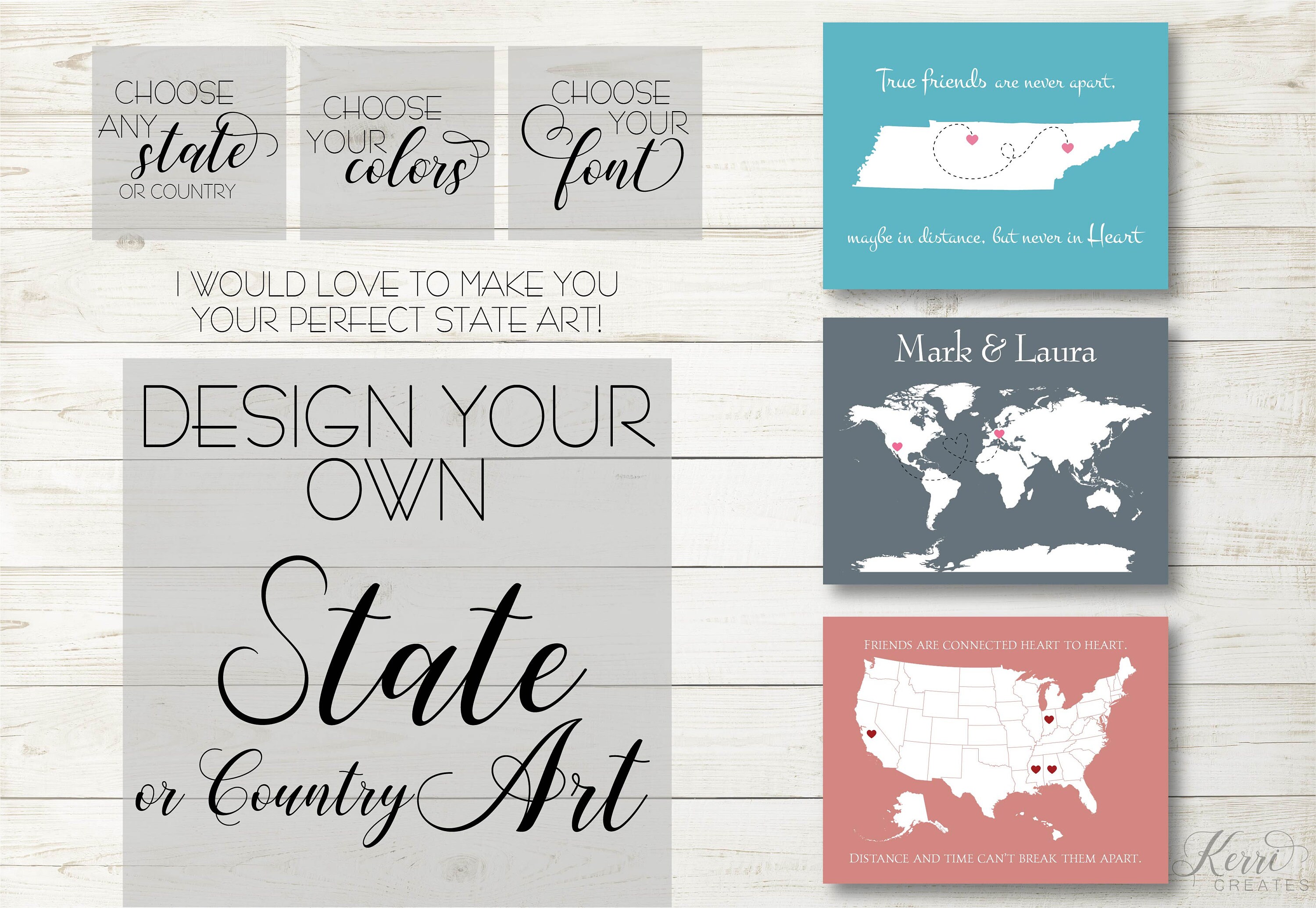 Design Your Own State Art or Country Art. Map Print. Custom State or ...