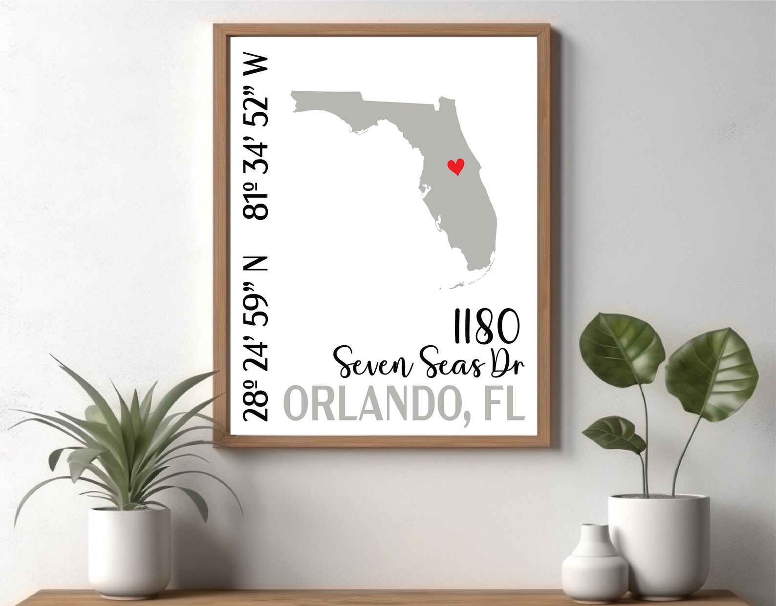 State Coordinates Address Map Print. Mothers Day Gift. State Art Print ...