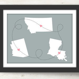 3 States. State to State Print. State Map Printable. Country - Etsy