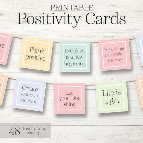 Positive Affirmation Cards Printable | Etsy