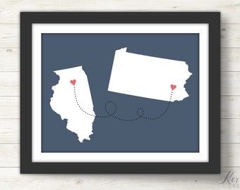 Custom State Map | Etsy