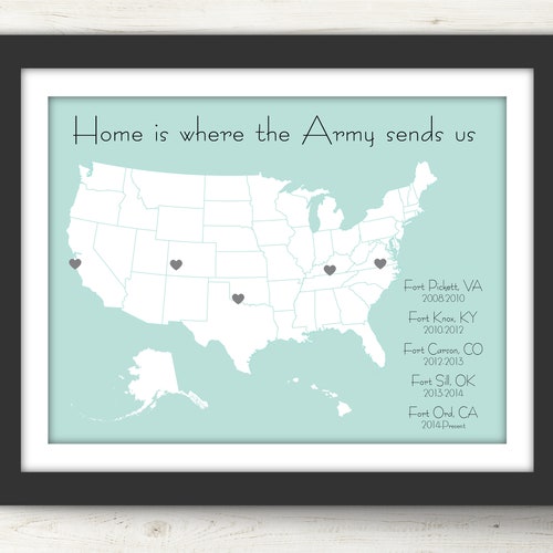 Home is Where the Military Sends Us Duty Station Wood Sign - Etsy