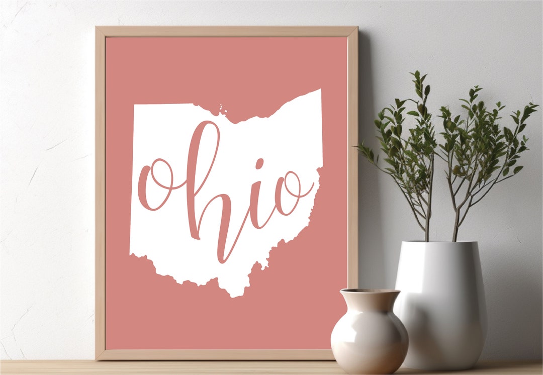 Ohio or ANY STATE Map. State Art Print. Home State Map. Country Map ...