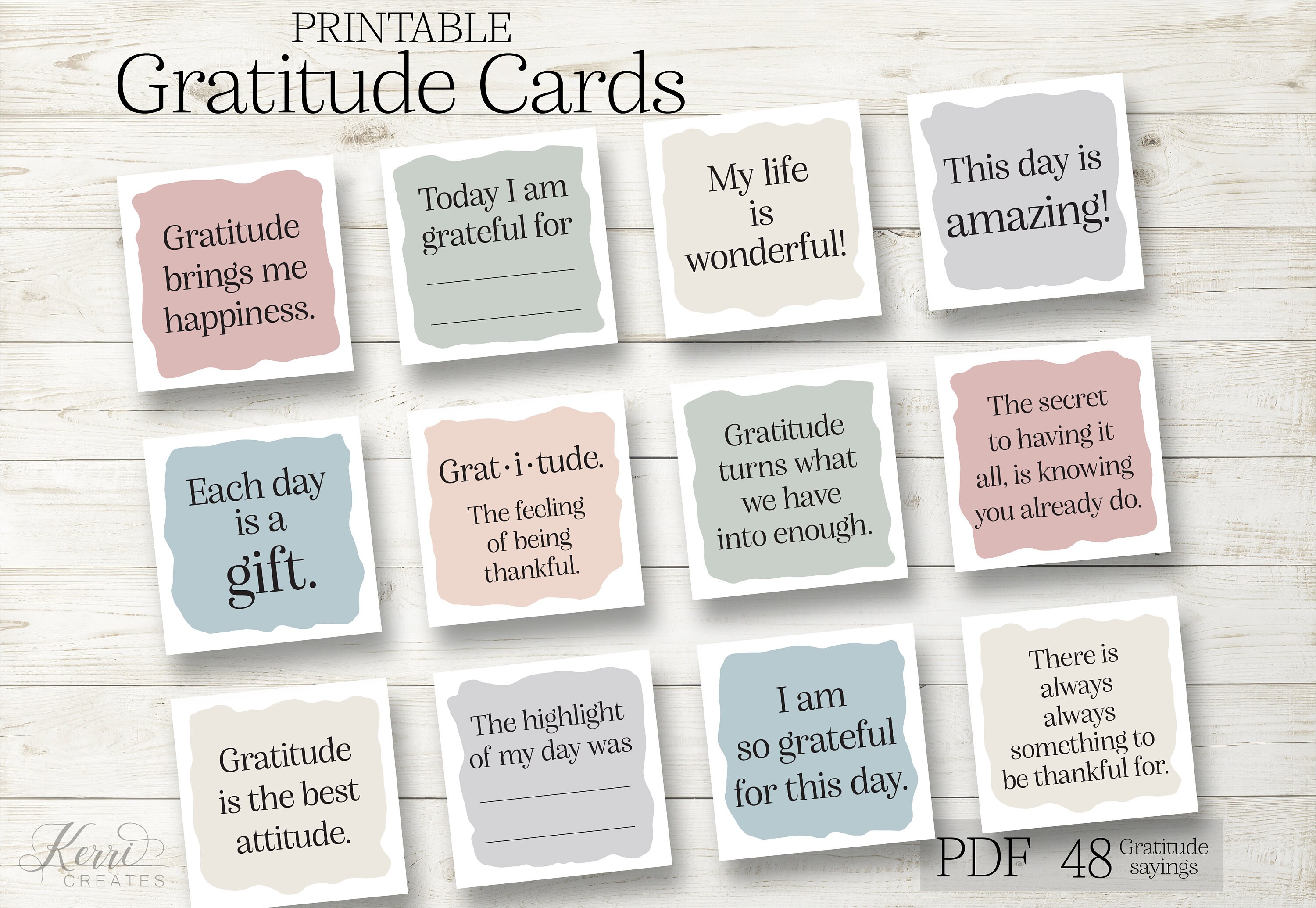 Gratitude Jar Thankful Cards Gratitude Cards Affirmation Etsy
