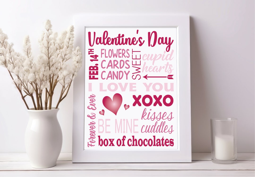 Valentine's Decor. 5 Sizes. Valentine Printable. Valentines Day Sign ...