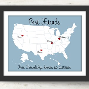 State Map Print. Best Friends True Friendship Knows No - Etsy