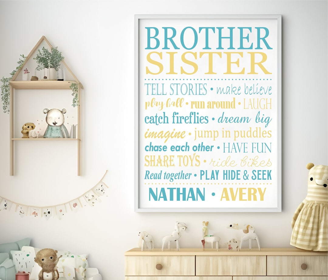 Siblings Nursery Decor. Brother Sister Decorations. Brother Sister Room ...