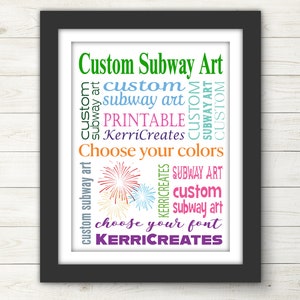 Design Your Own Subway Art Print. Custom Subway Art. Custom Word Art ...