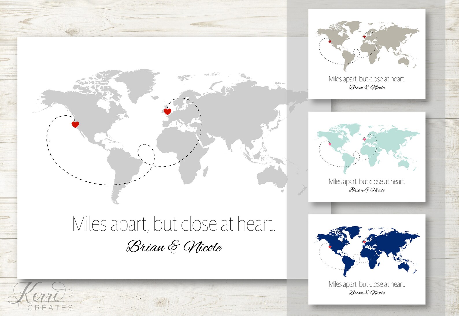 World Map. Moving Gift. Long Distance Gift. Going Away Gift. Watercolor ...