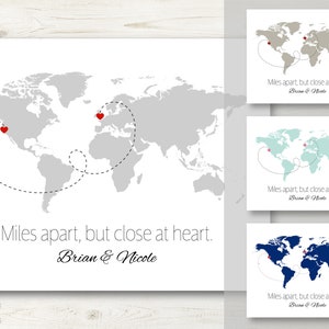 World Map. Moving Gift. Long Distance Gift. Going Away Gift. Watercolor ...