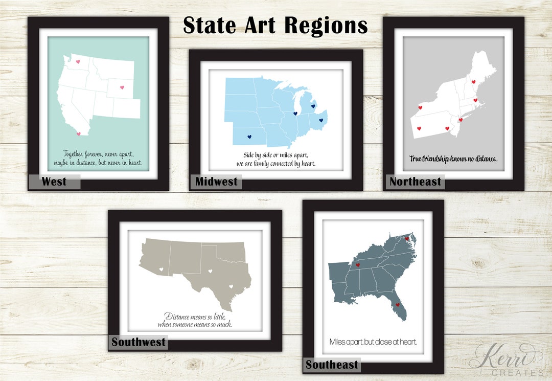 Regions State Art. USA Regions. Custom State Map. Country Map. State ...