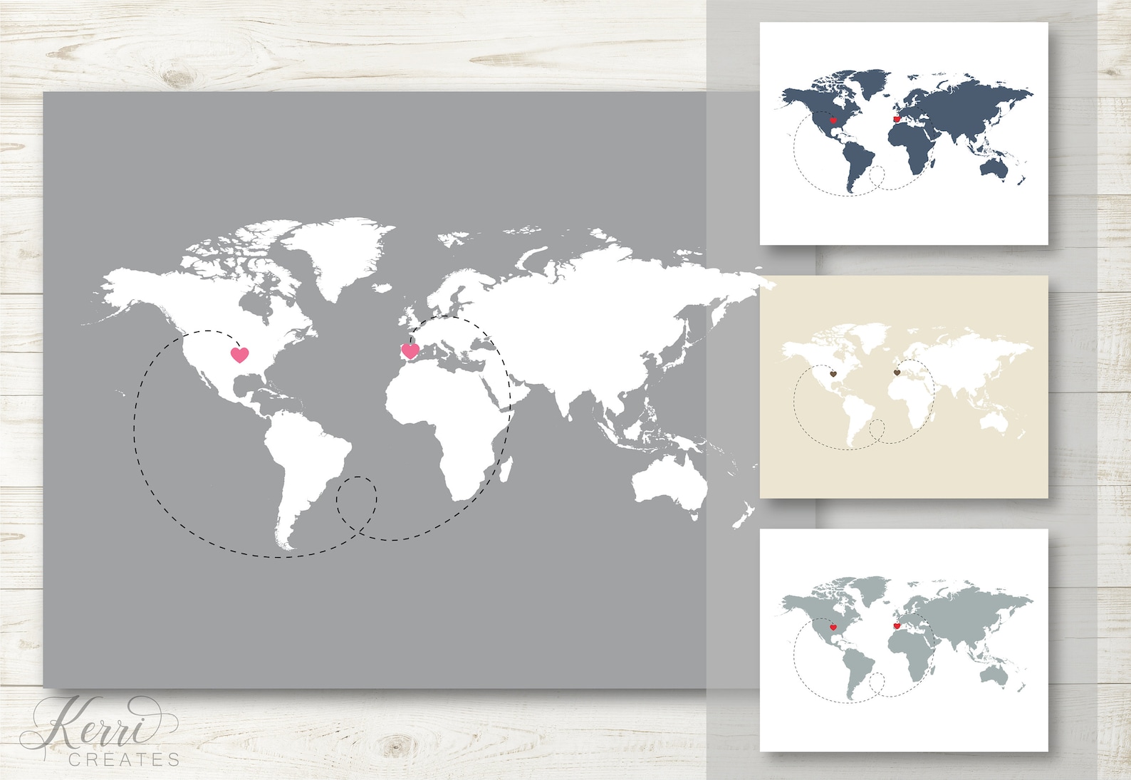 World Map. World Print. Heart to Heart Countries. Long - Etsy