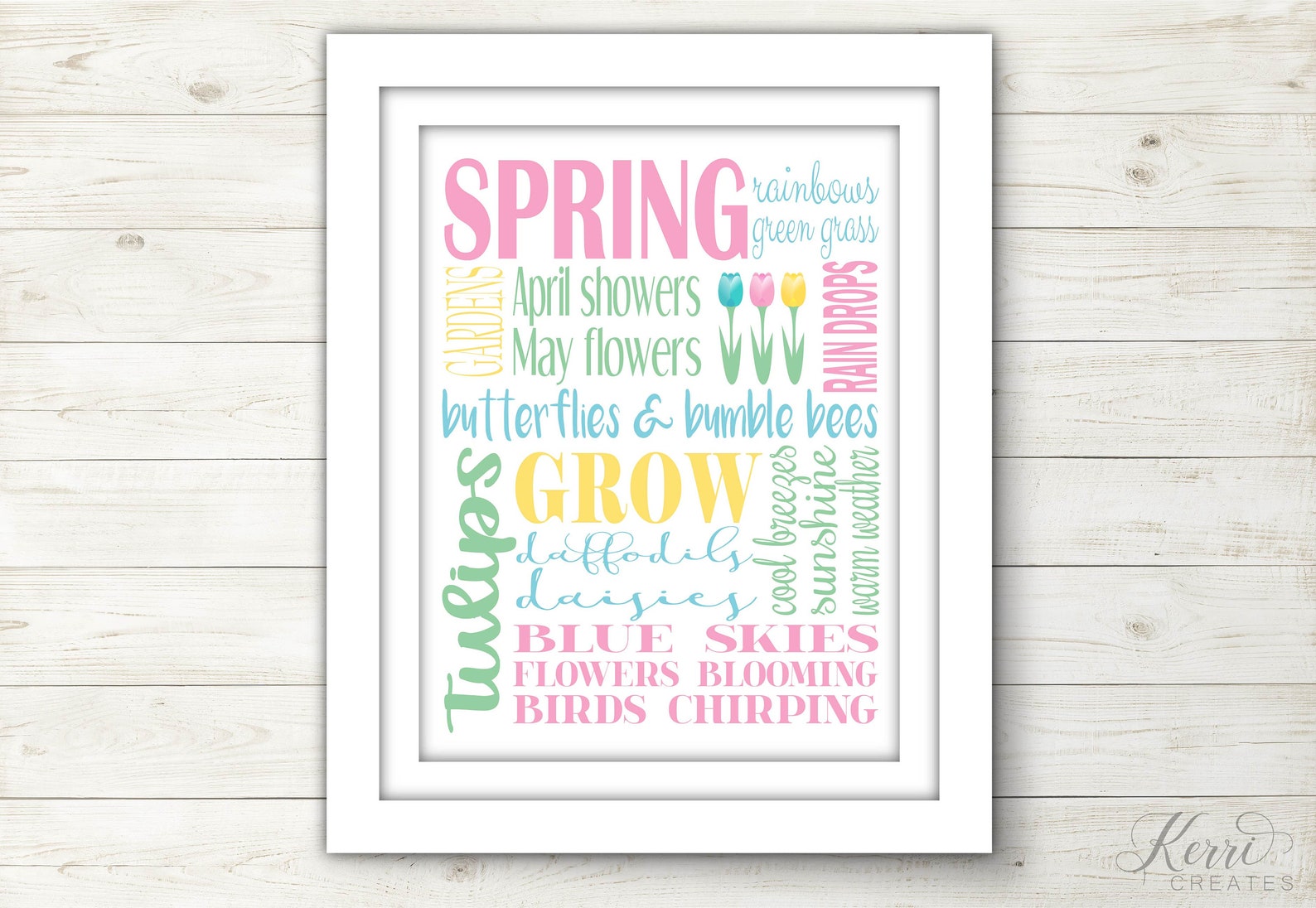 Spring Print. 3 Sizes Included. PRINTABLE. Spring Word Art. Seasons ...