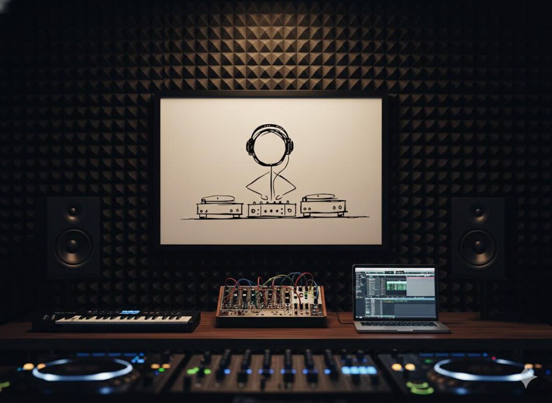 Techno DJ Poster Mixing | Minimalist Stick Figure Wall Art | Music ...