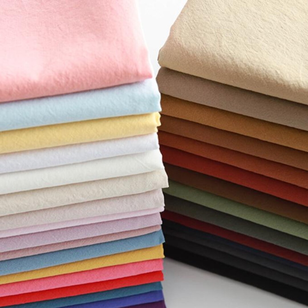 16 Colors Washed 20s Cotton, Soft Bio-washed Solid Fabric, Wide Width ...