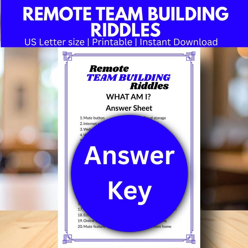 Remote Team Building Riddles | 40 Fun Office Icebreakers (PDF Files) - Etsy