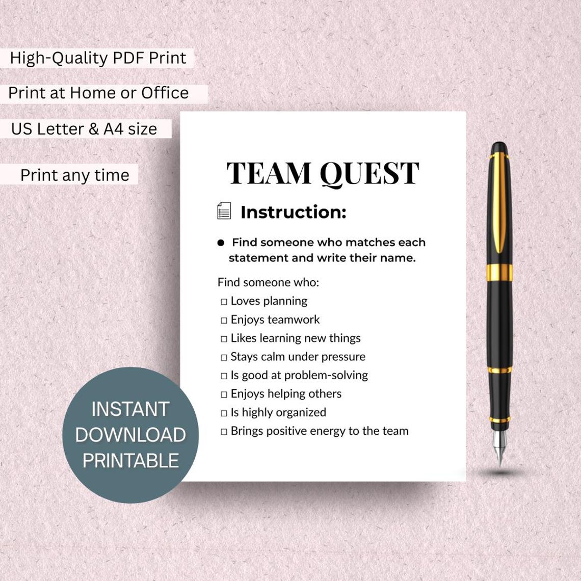 Team Building Get to Know Me Game, Office Party Printable (digital ...