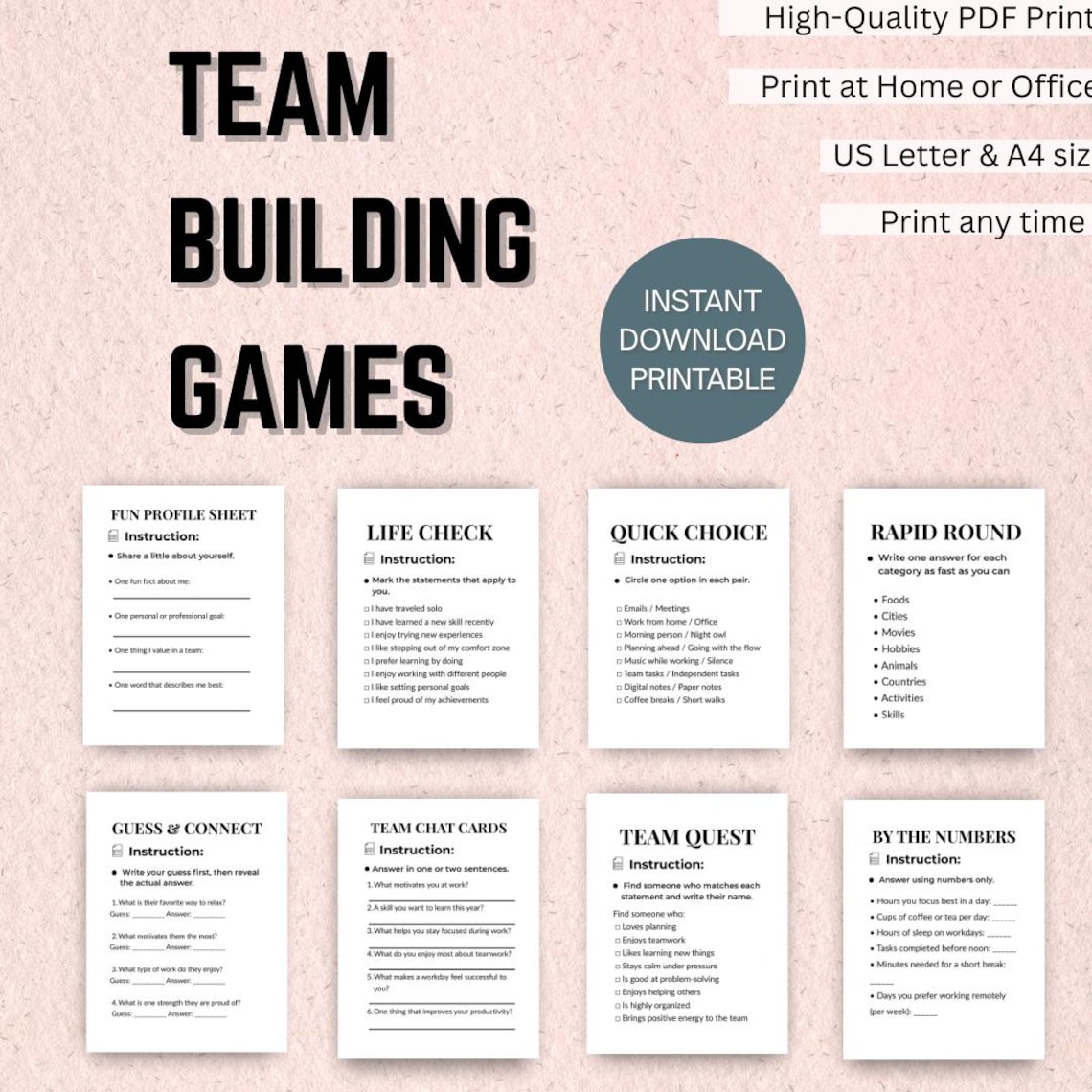 Team Building Get to Know Me Game, Office Party Printable (digital ...