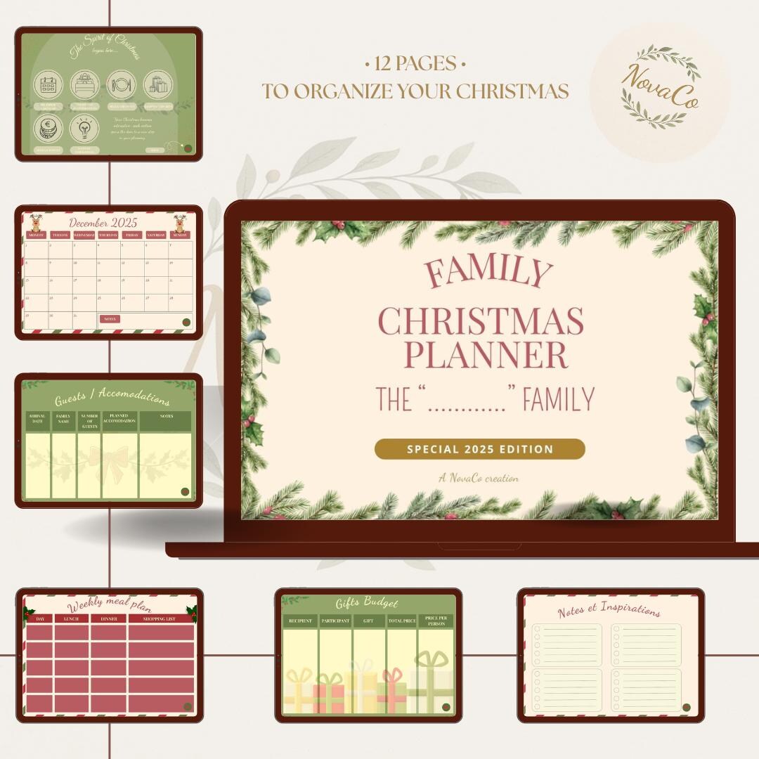 Customizable Christmas Digital Planner | Interactive Holiday Organizer ...