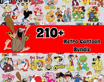 200+ Amusing, Cartoon SVG/PNG Files, Vintage Cartoon Clipart Set ...