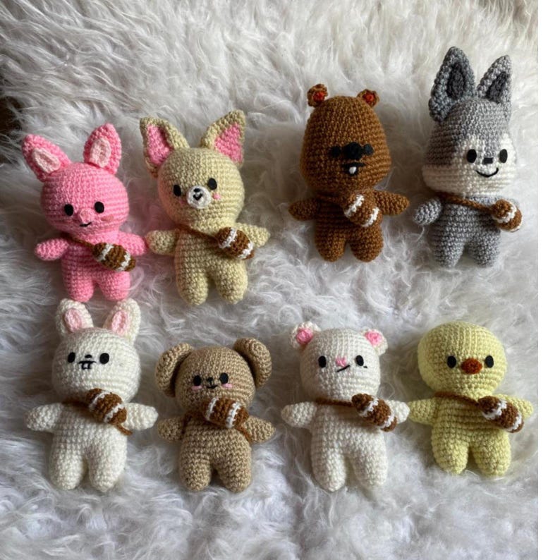8 IN 1 Mini Skzoo Crochet Pattern PDF, Stray Kids Crochet Pattern ...