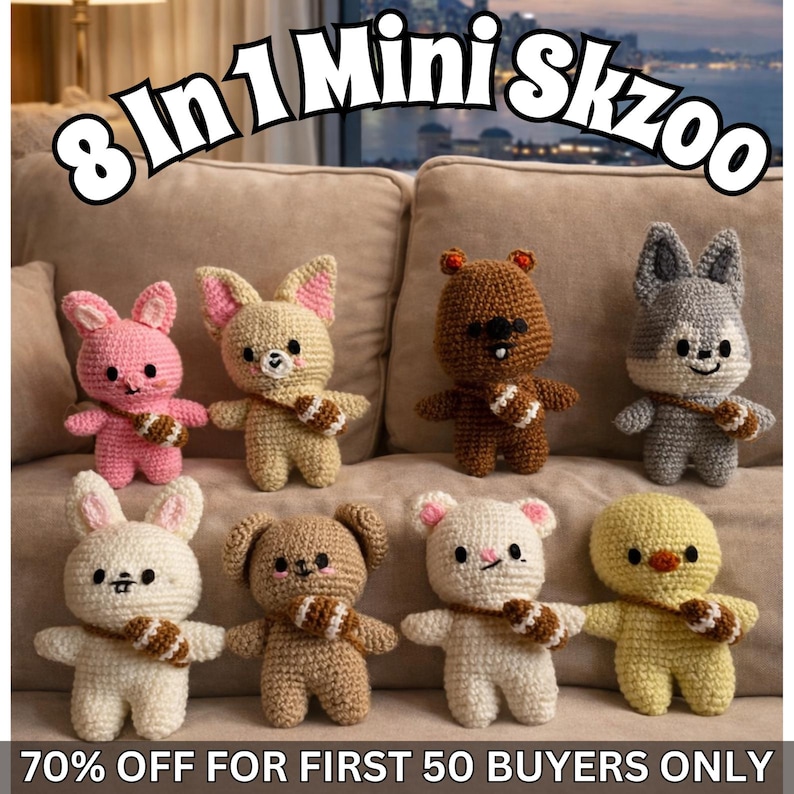 8 IN 1 Mini Skzoo Crochet Pattern PDF, Stray Kids Crochet Pattern ...