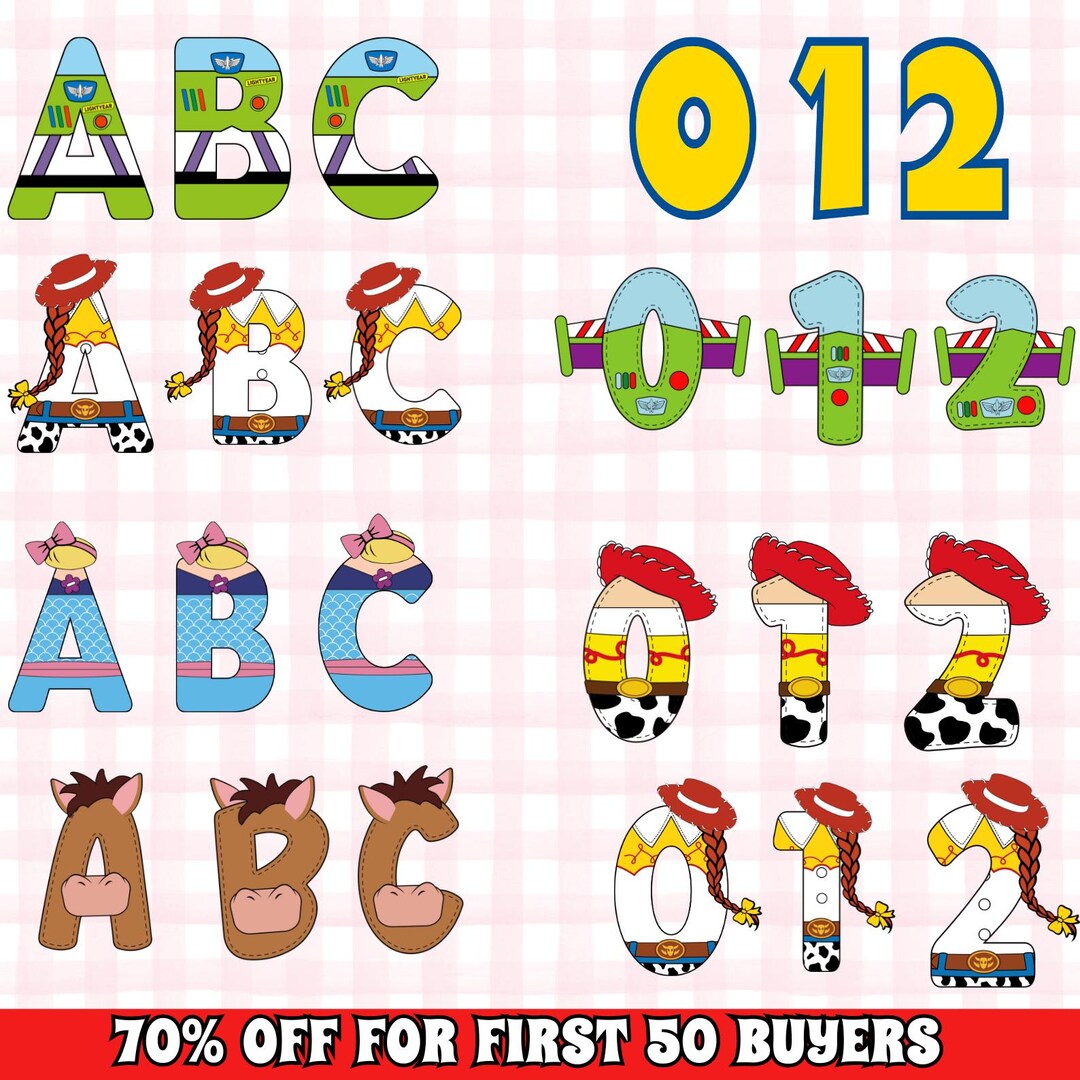 Alfabeto de Toy Story en formato PNG y SVG, fuente de letras de TWoody ...