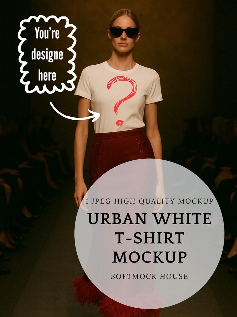 Runway Fashion Show White T-shirt Mockup - Generated Fashion Show ...