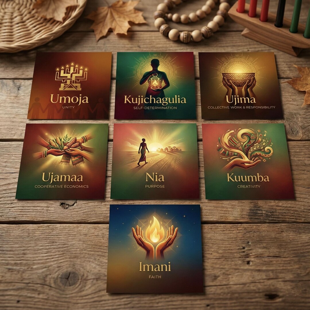 Kwanzaa Principle Postcards Set – Square Afrocentric Cards - Etsy