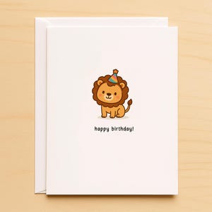 Printable Lion Birthday Card With FREE DIY Envelope (digital Download ...