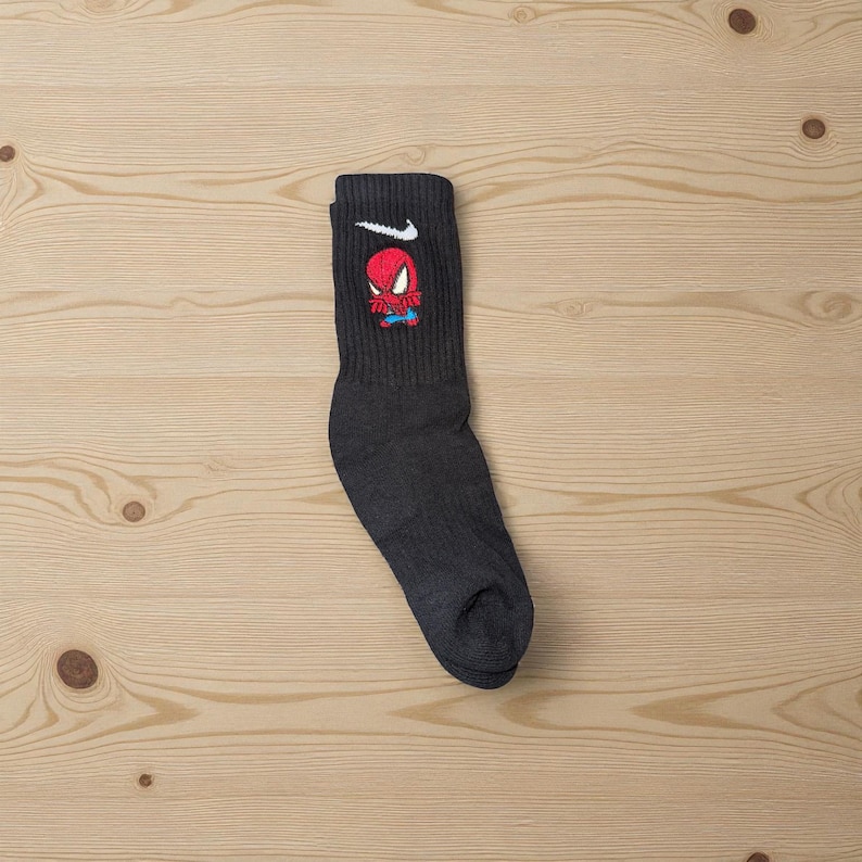 Embroidered Nike Socks (spider Man) - Etsy