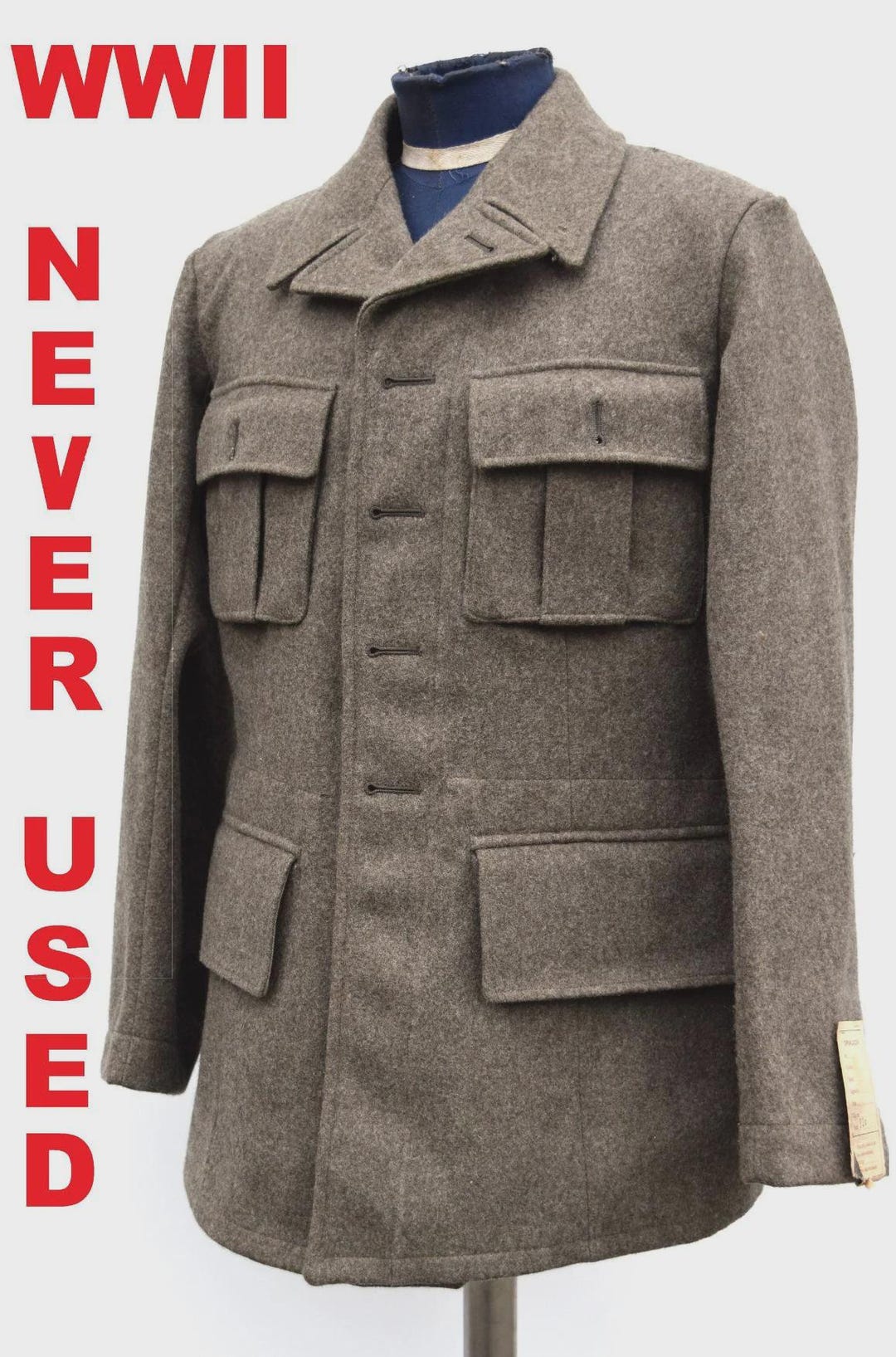 Vintage Swedish Army Fitted Wool Coat / Jacket / Tunic WWII M39. NEW ...